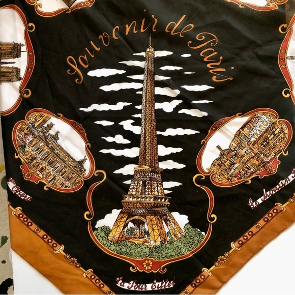 Accessories | Vintage Paris France Souvenir Scarf Eiffel Tower Notre ...